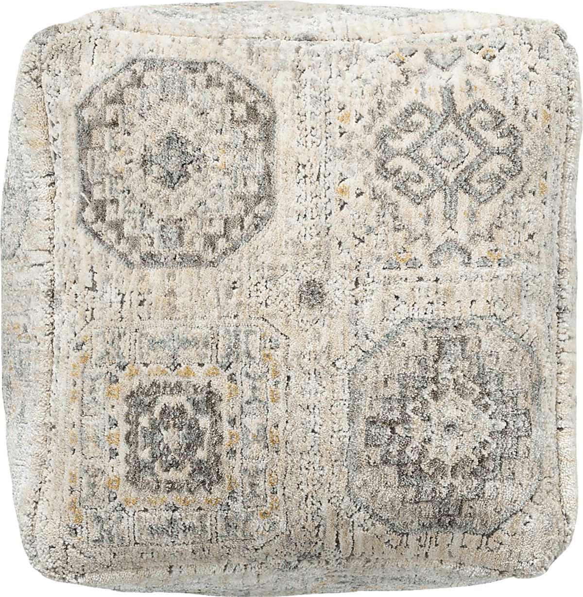 Obasie Light Gray Pouf | Rooms to Go