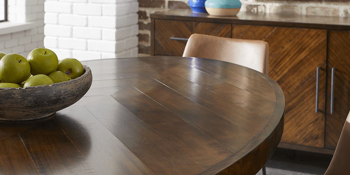 Obelia 5 Pc Tobacco Dark Wood Brown Dining Room Set With Dining Table ...