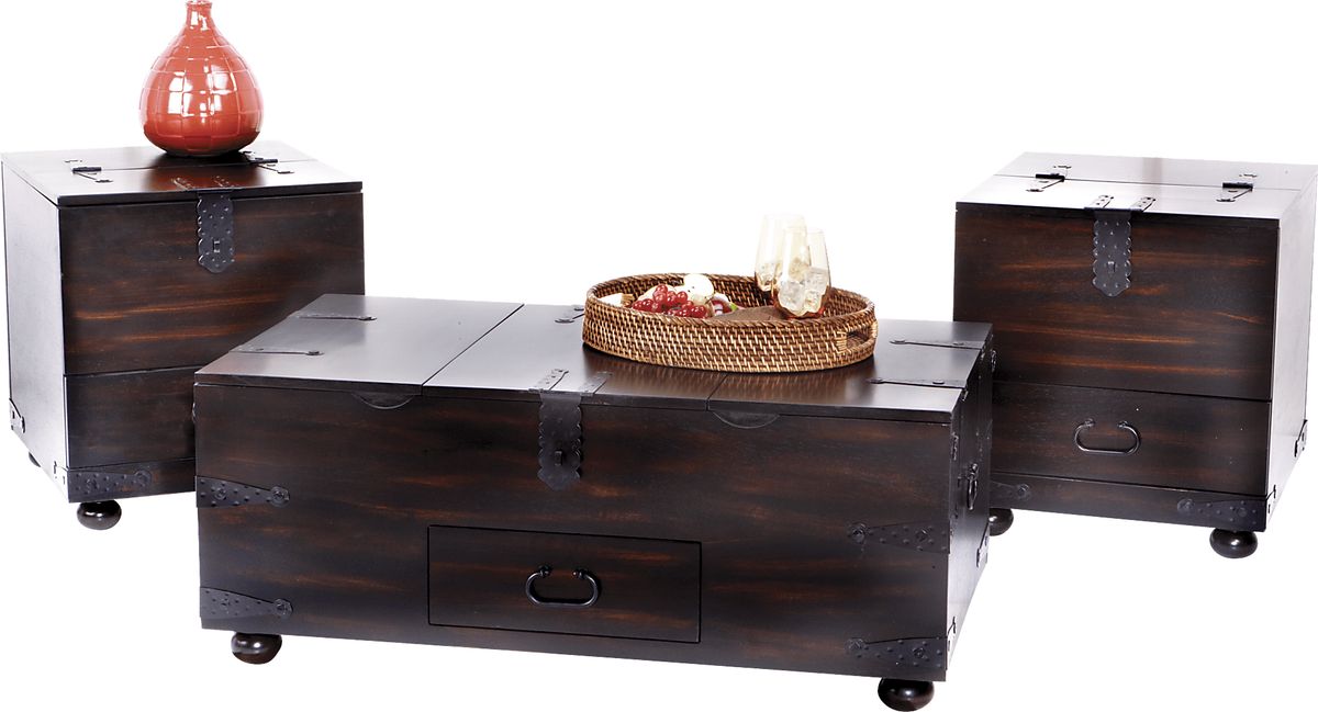 Oconee Walnut Dark Wood 3 Pc Table Set | Rooms to Go