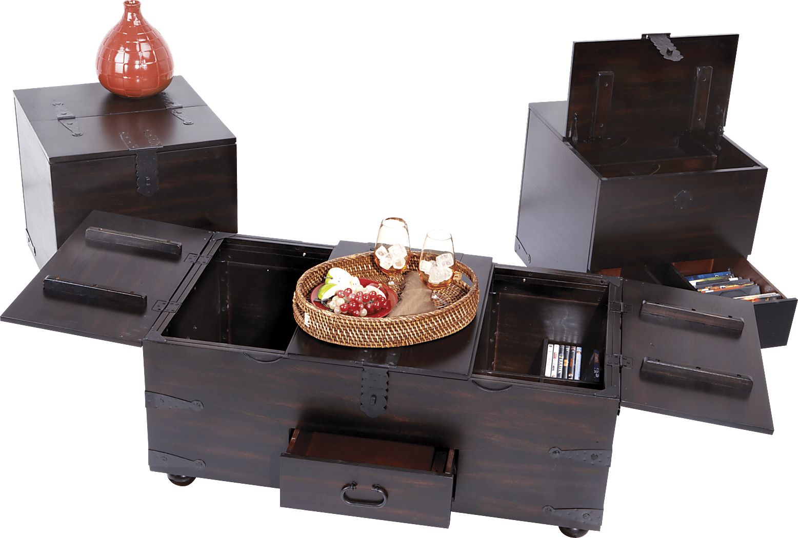 Oconee Walnut Dark Wood 3 Pc Table Set | Rooms to Go