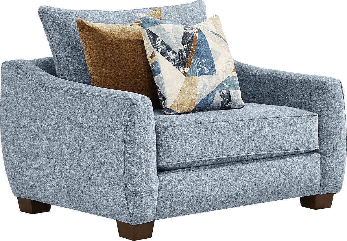 Odette Denim Blue Chenille Fabric Chair | Rooms to Go