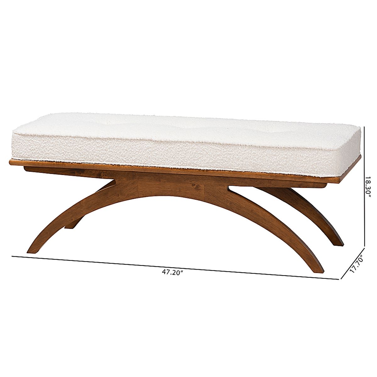 Oesting Cream Beige Acrylic,Polyester Fabric Bench | Rooms to Go