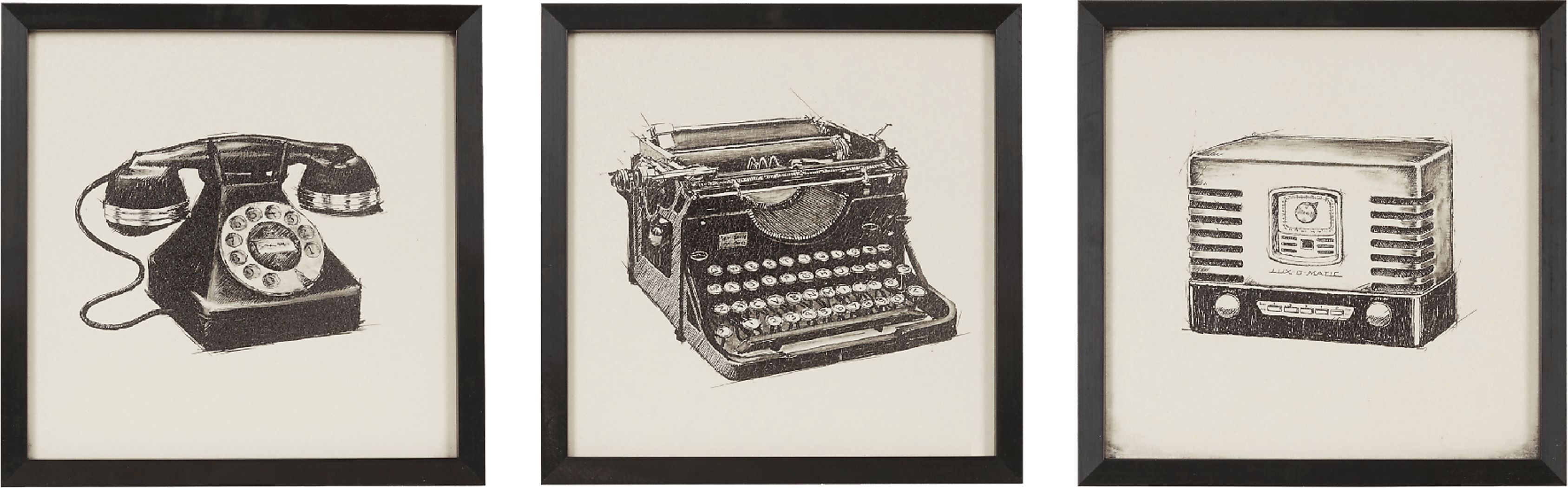 Old Methods Black Artwork, Set of 3 - Rooms To Go