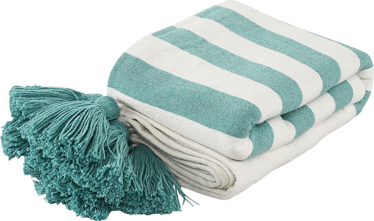 Olive Lane Aqua Blue Throw Blanket | Rooms to Go