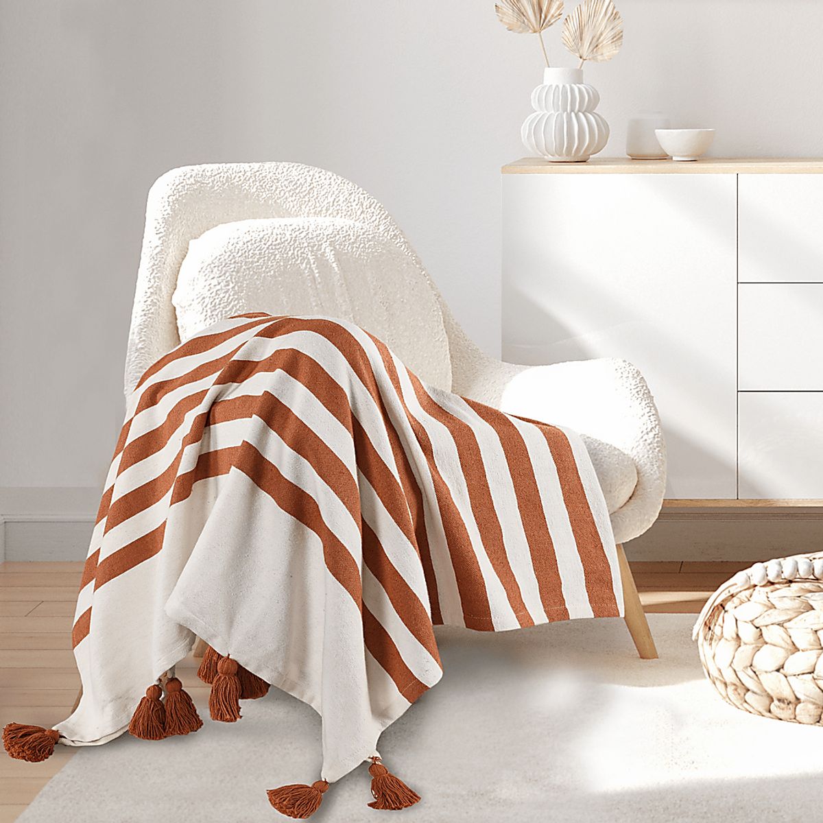 Olive Lane Orange Orange,Red Throw Blanket | Rooms to Go
