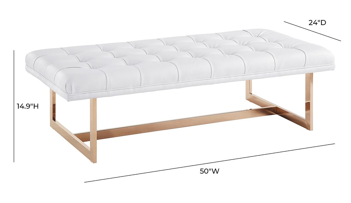Oppland White Accent Bench | Rooms to Go