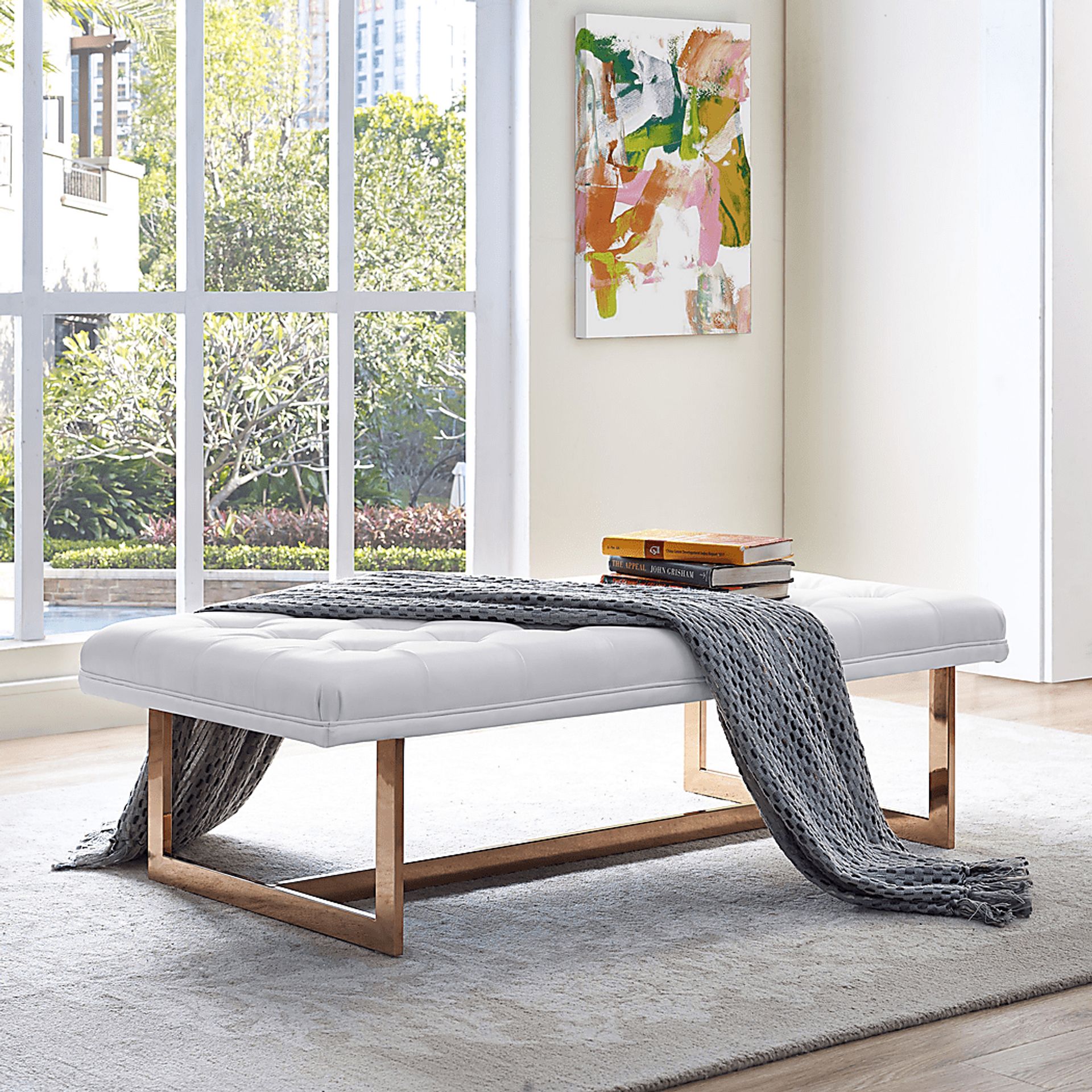 Oppland White Bench | Rooms to Go