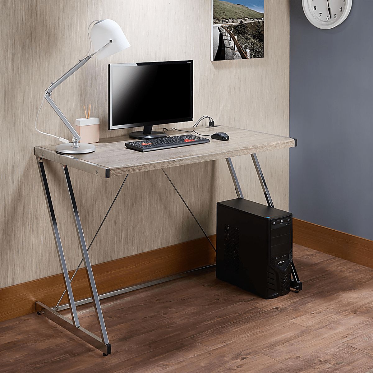 Orion Light Oak Wood Desk | Rooms to Go