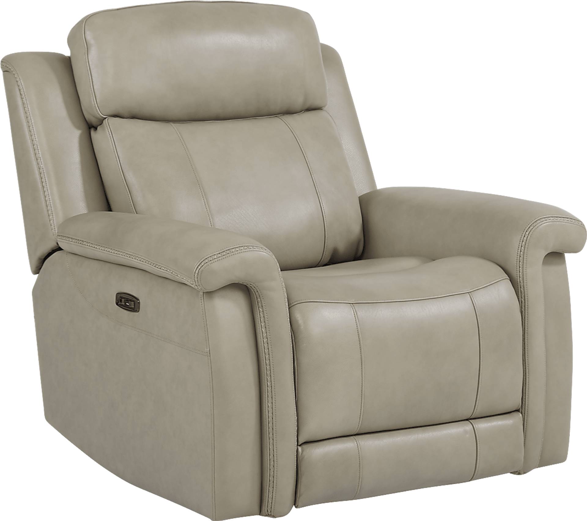Orsini 3 Pc Beige Leather Dual Power Reclining Living Room Set With ...