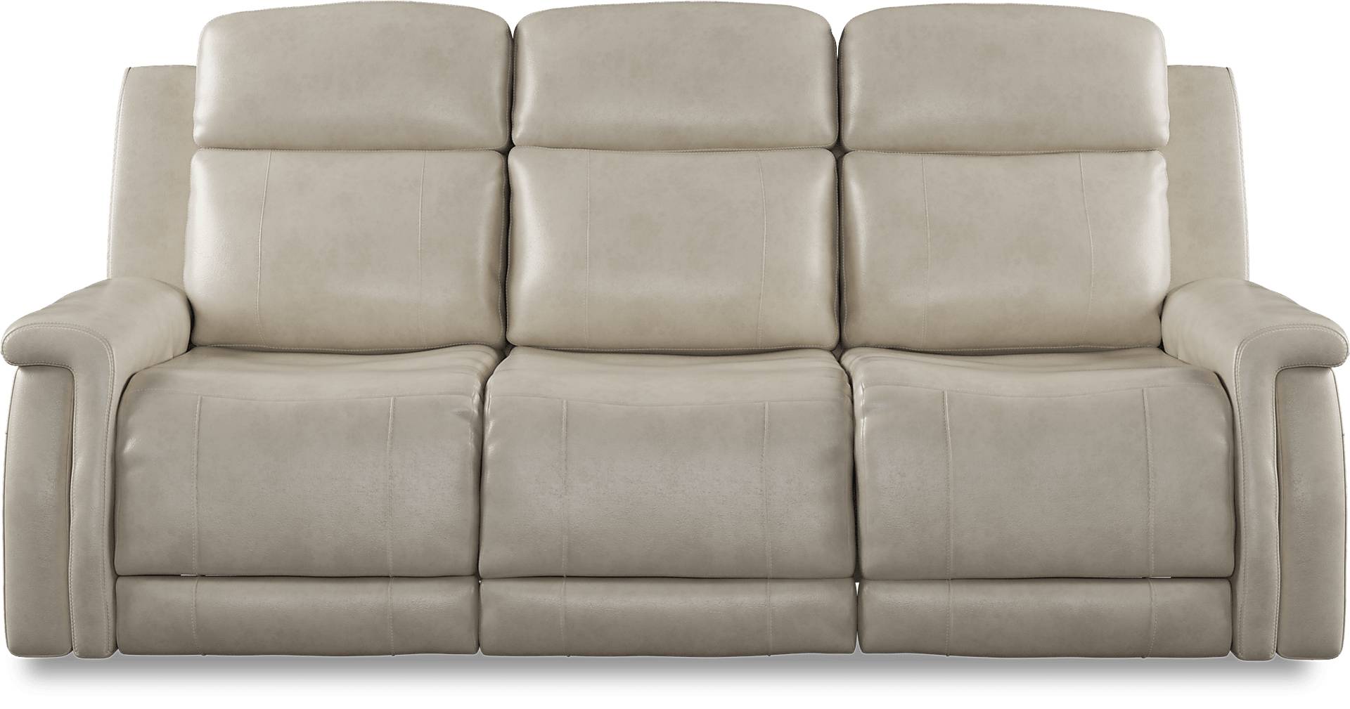 Orsini 2 Pc Beige Leather Dual Power Reclining Living Room Set With ...