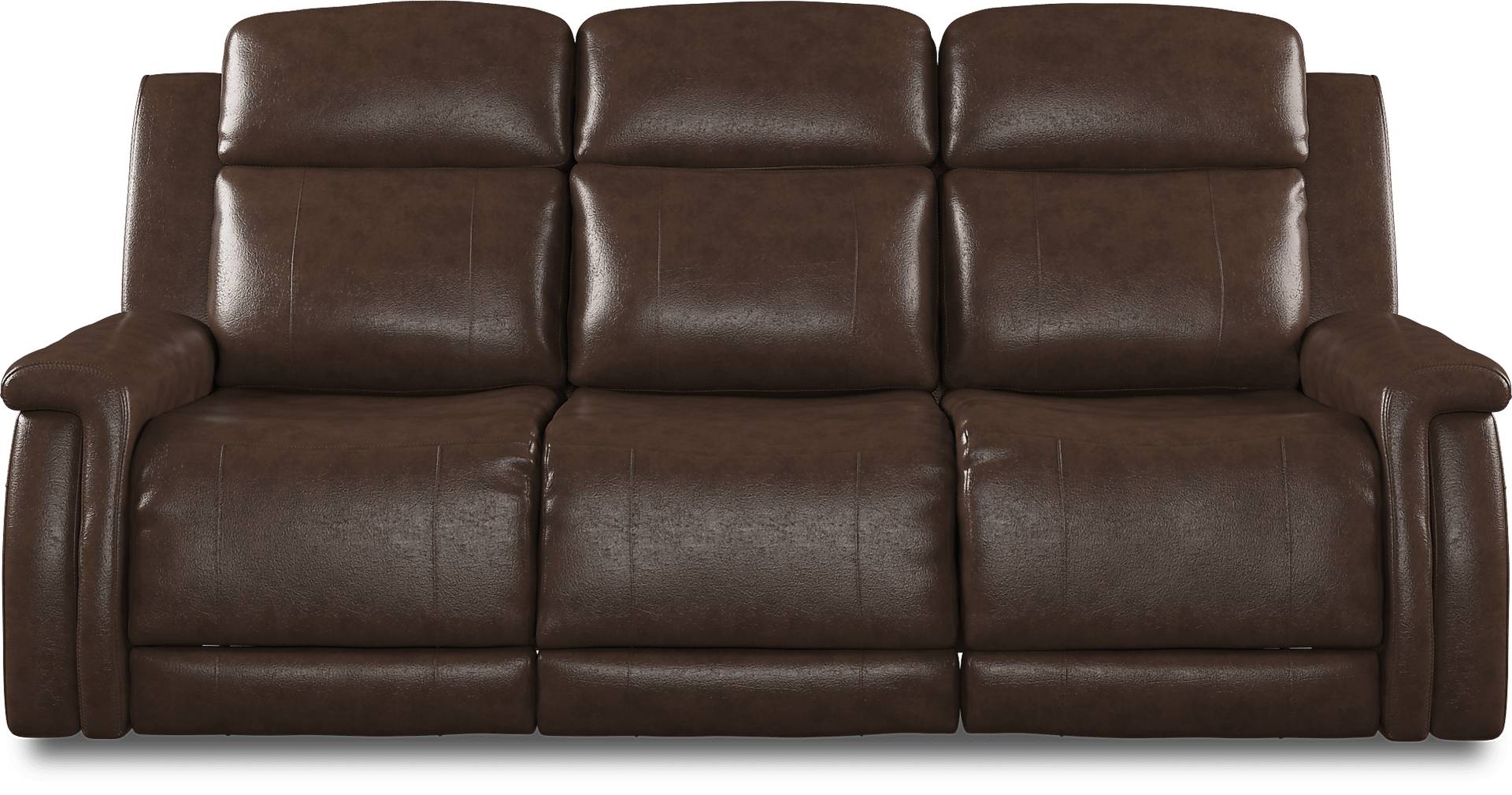 Orsini 2 Pc Brown Leather Dual Power Reclining Living Room Set With ...