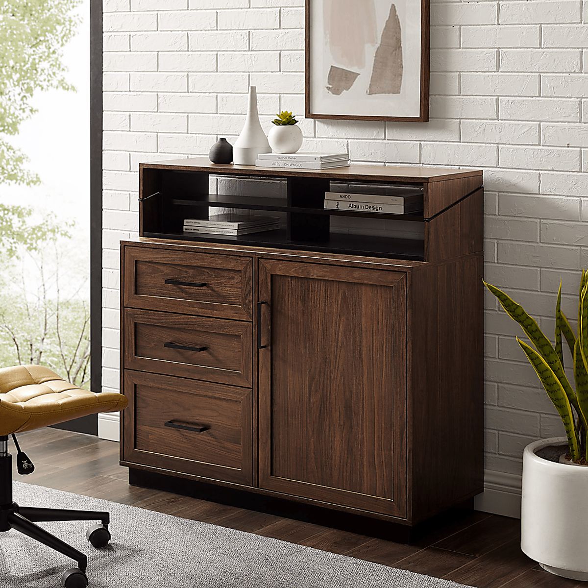 Oryan Walnut Dark Wood Desk | Rooms to Go
