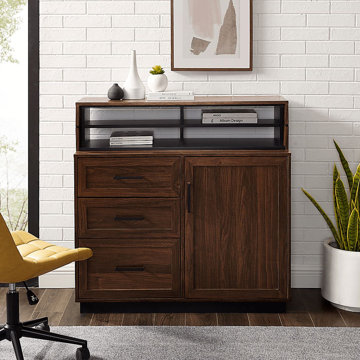 Oryan Walnut Dark Wood Desk | Rooms to Go
