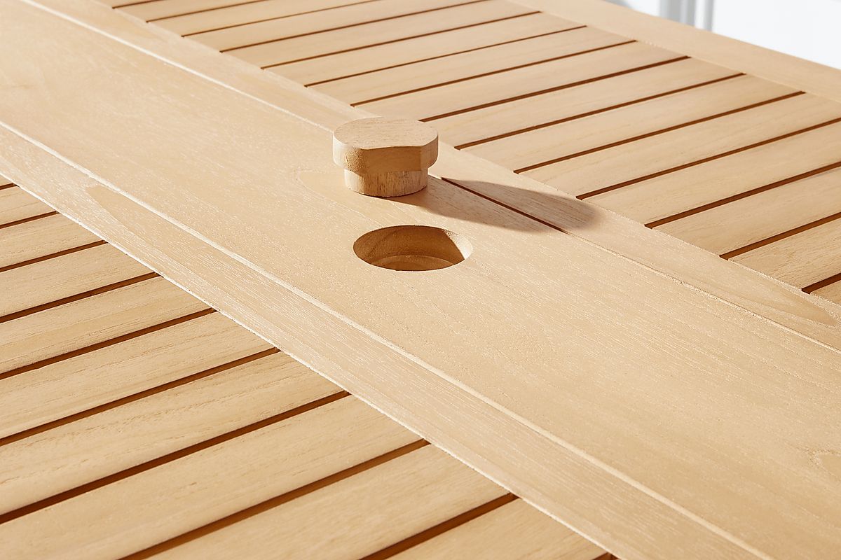 Oscar Natural Light Wood Teak Outdoor Dining Table | Rooms to Go