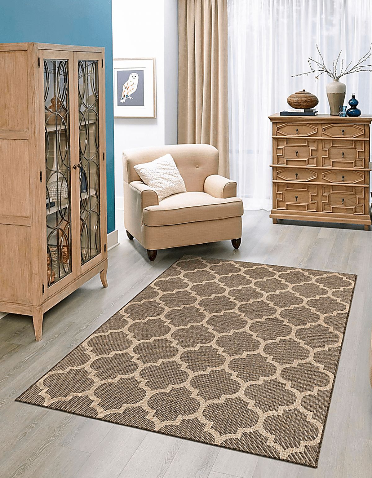 Oshrat Brown,Natural Beige,Brown,White Rugs | Rooms to Go