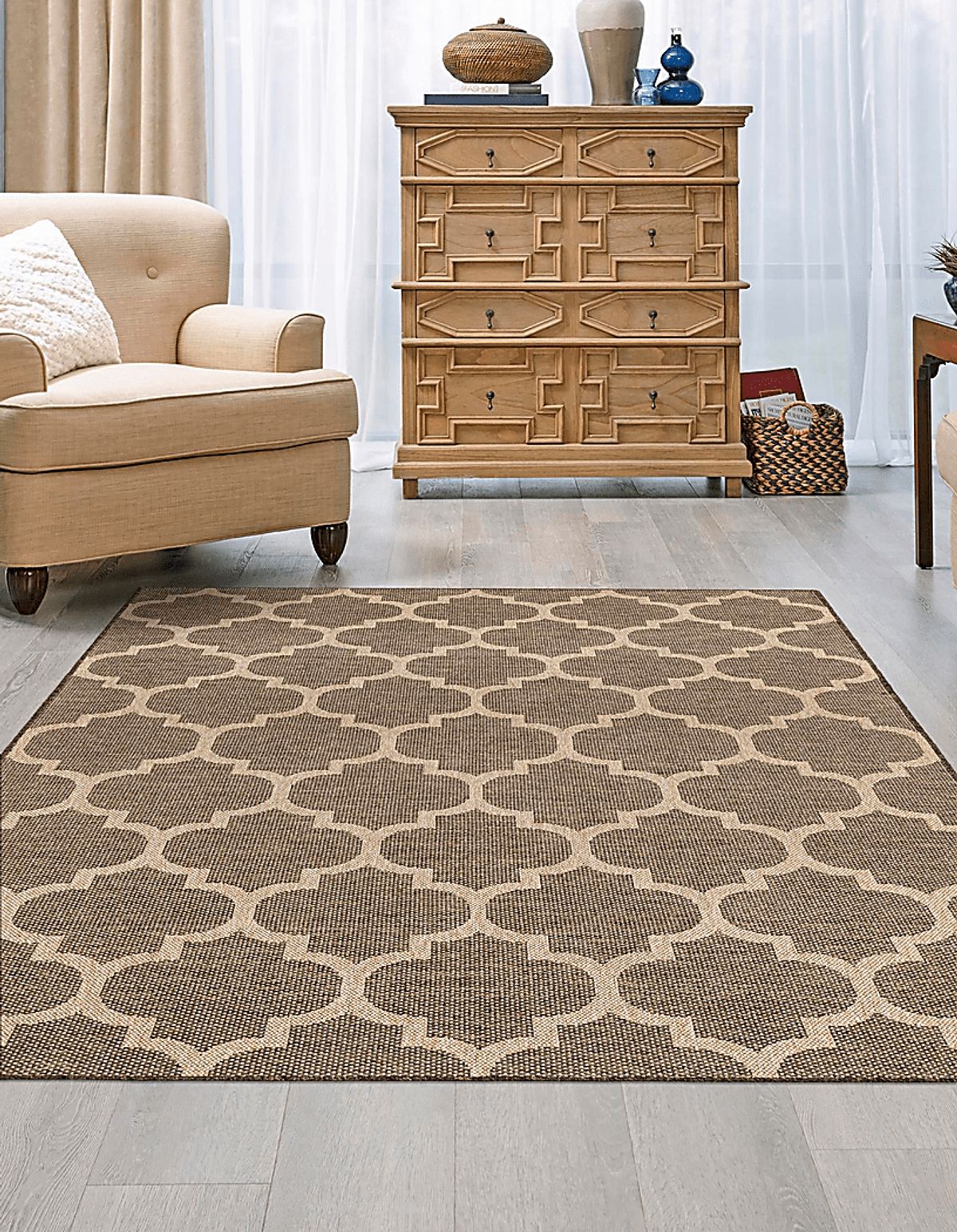 Oshrat Brown,Natural Beige,Brown,White Rugs | Rooms to Go