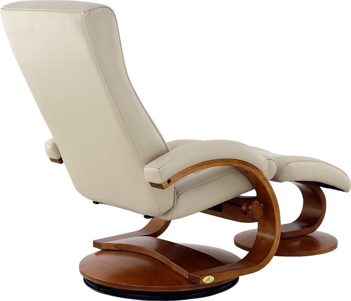 Oslo Beige Polyurethane Fabric Recliner | Rooms to Go
