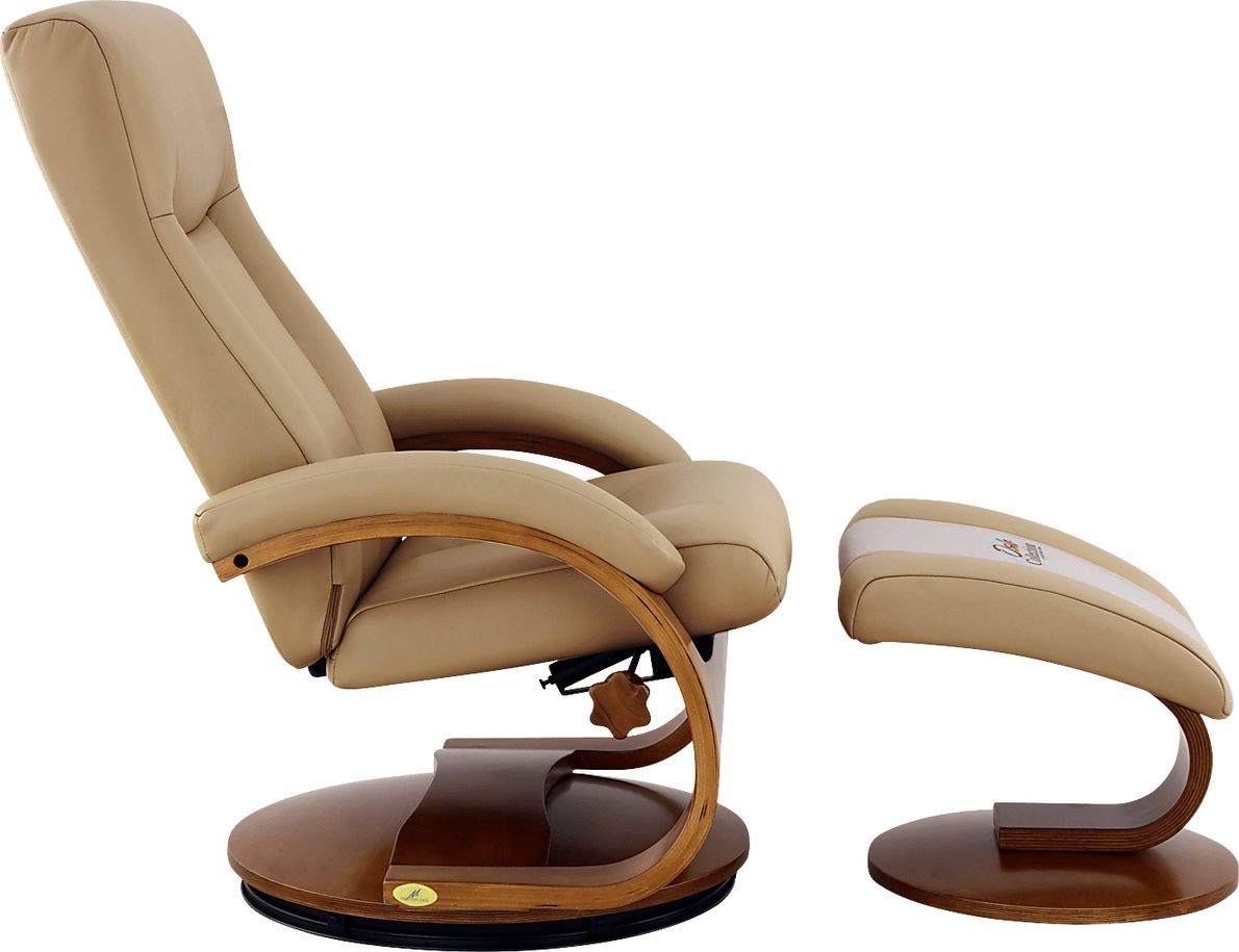 Oslo Collection Hamar Tan Recliner & Ottoman - Rooms To Go