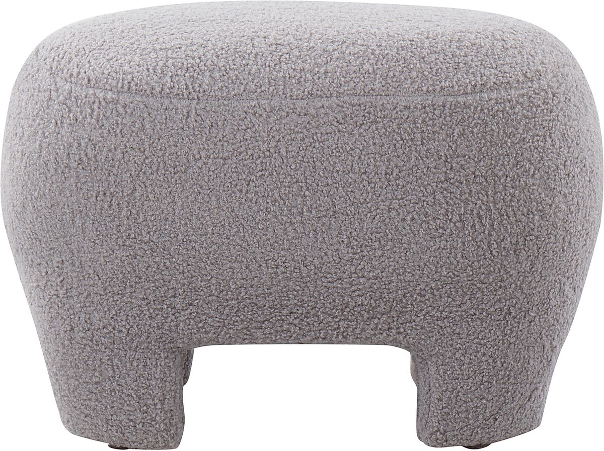 Otranto Gray Sherpa Ottoman | Rooms to Go
