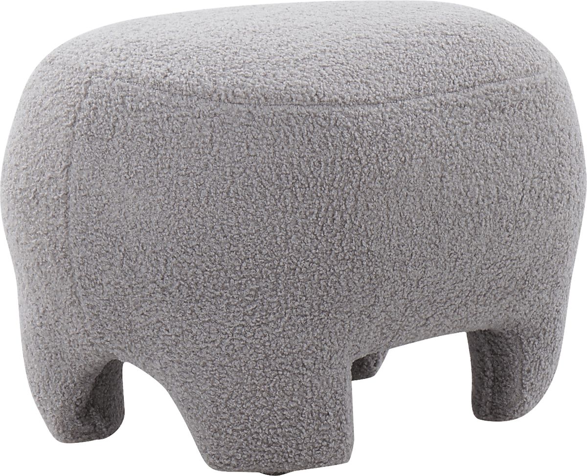 Otranto Gray Sherpa Ottoman | Rooms to Go
