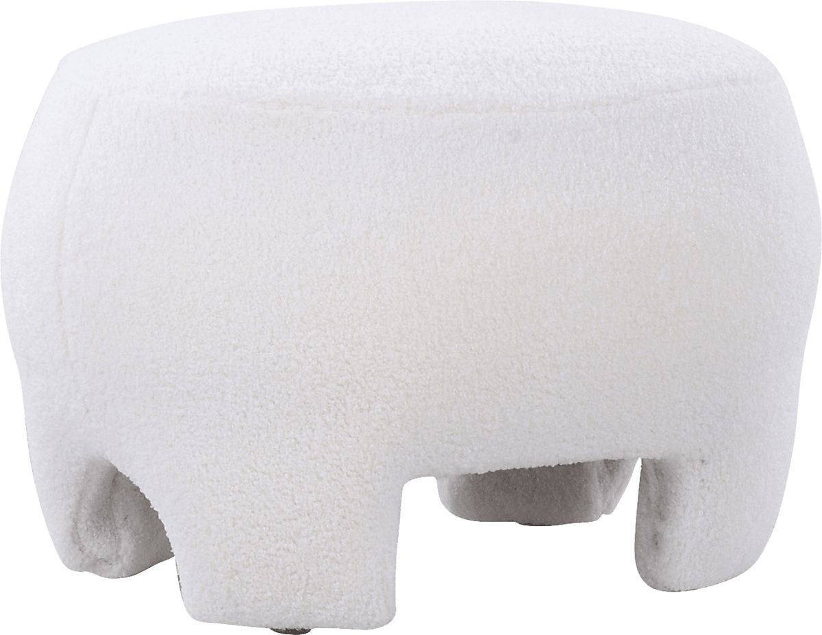 Otranto White Sherpa Ottoman | Rooms to Go