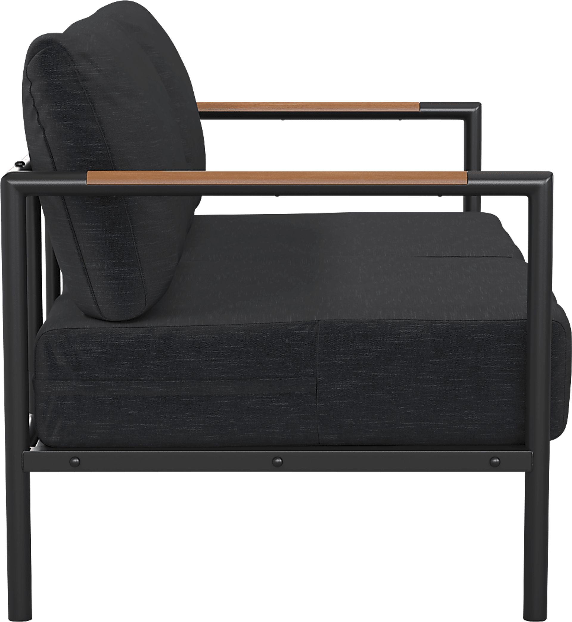 Annelan Black Polypropylene Fabric Outdoor Loveseat | Rooms to Go