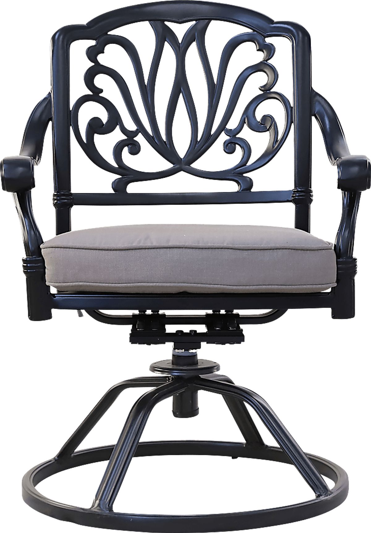 Aurorette II Beige Aluminum,Polyester Fabric Outdoor Swivel Dining ...