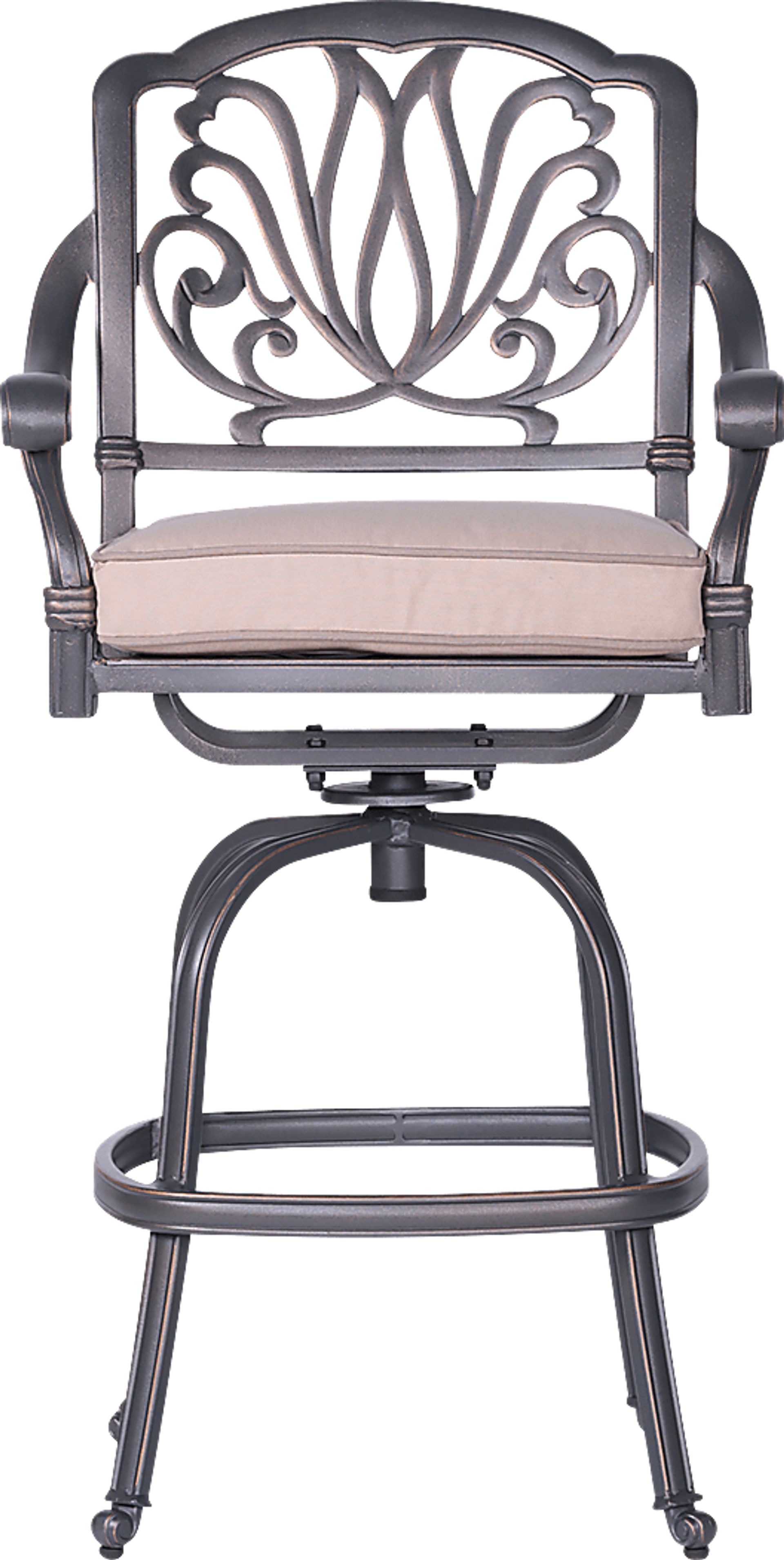 Aurorette III Bronze Metal Beige Aluminum,Polyester Fabric Outdoor ...