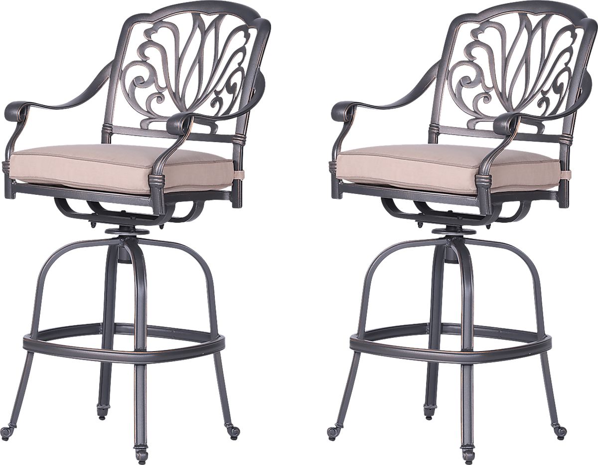Aurorette III Bronze Metal Beige Aluminum,Polyester Fabric Outdoor ...