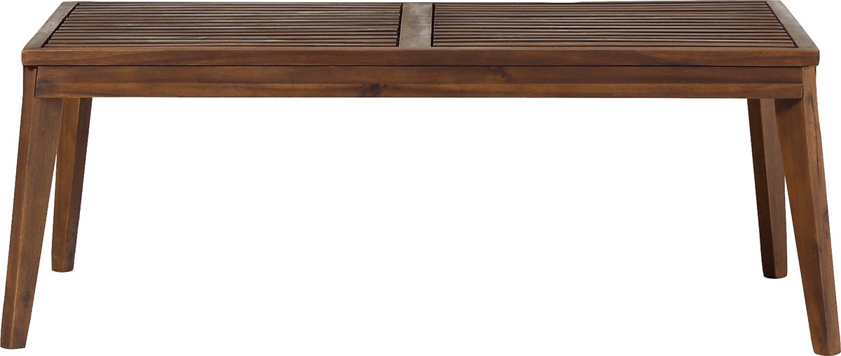 Baypool Dark Brown Wood Outdoor Cocktail Table | Rooms to Go