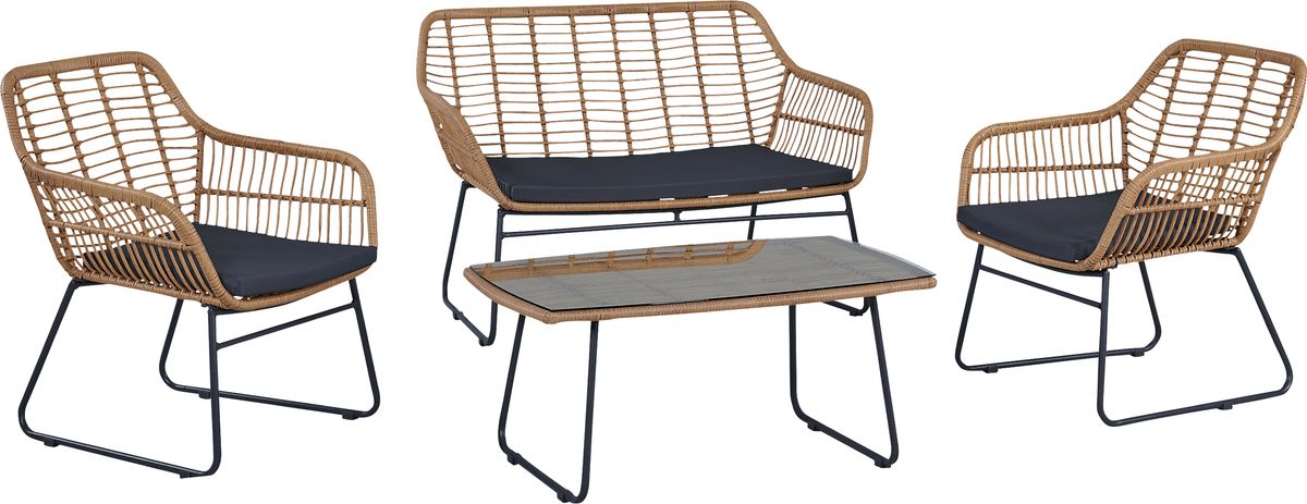 Brahmay Gray Polyester Fabric Outdoor 4 Pc Conversation Set | Rooms to Go