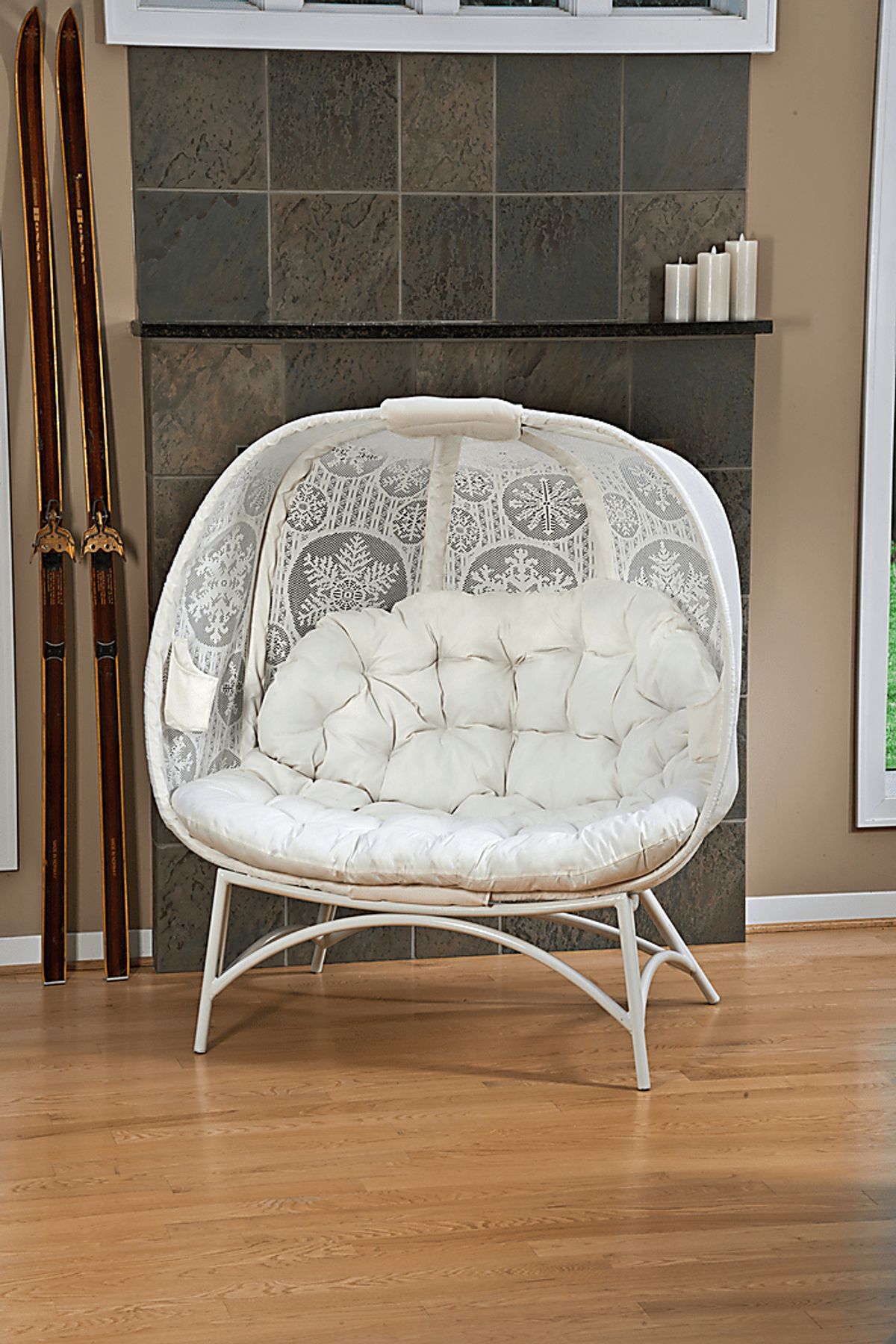 Cermakes White Outdoor Loveseat | Rooms to Go