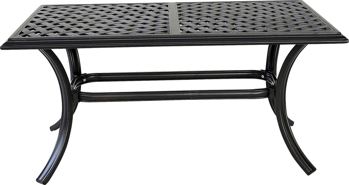 Didina Espresso Dark Wood Aluminum Outdoor Cocktail Table - Rooms To Go