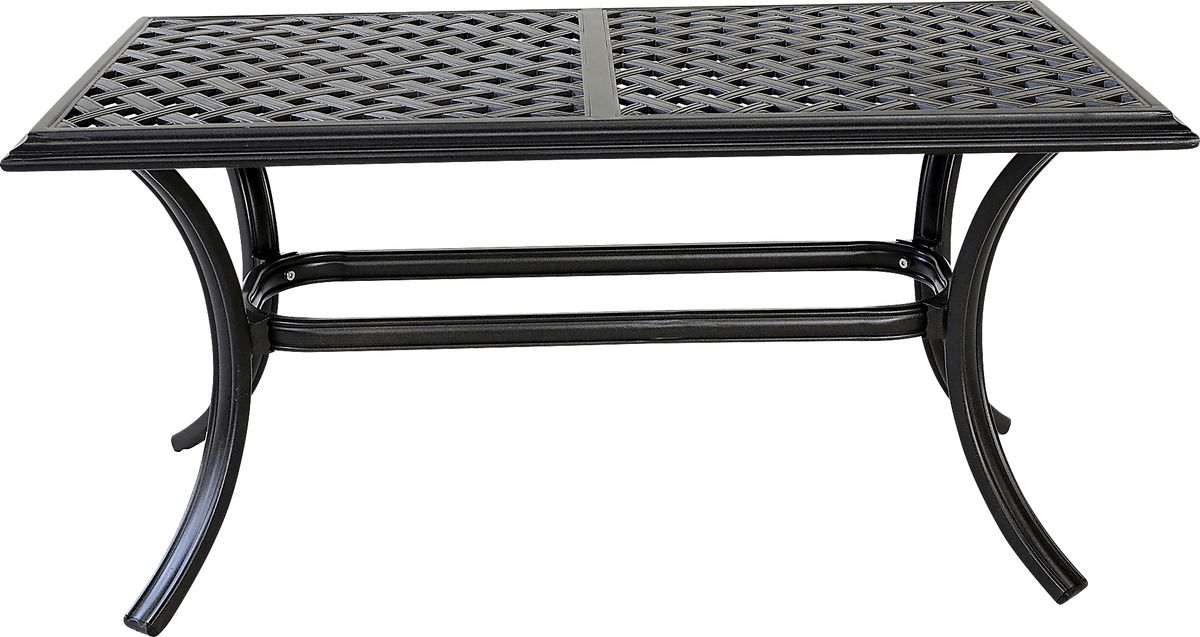 Didina Espresso Dark Wood Aluminum Outdoor Cocktail Table | Rooms to Go