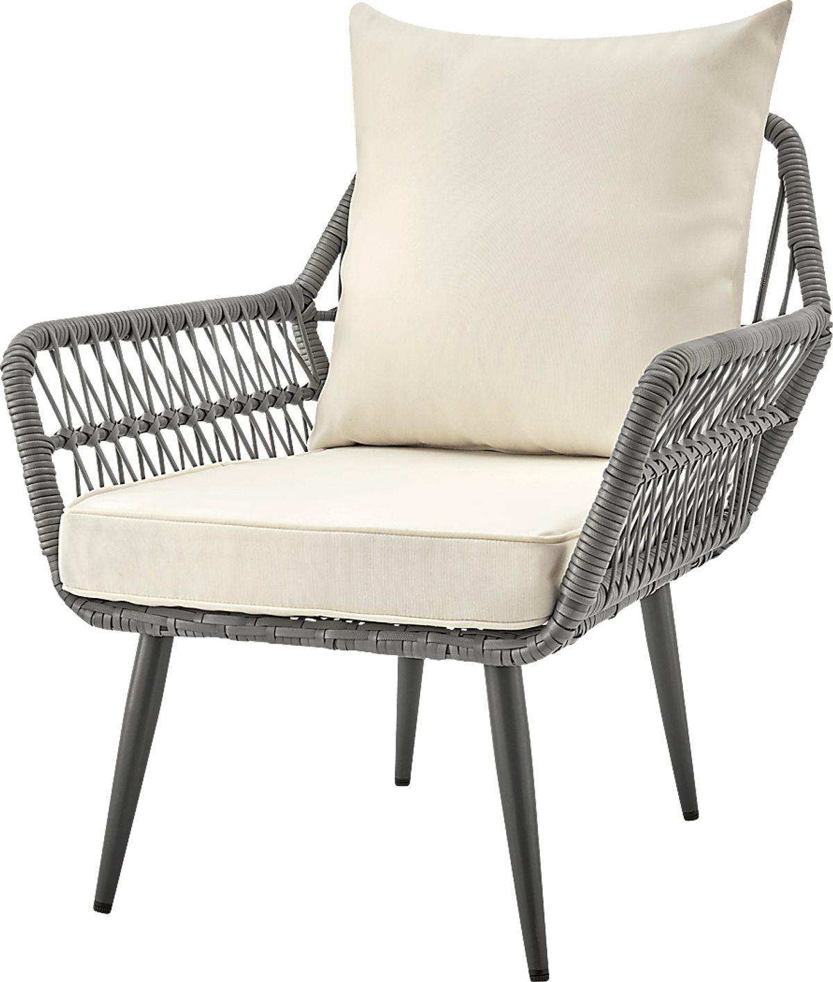 Duffieldy Cream Beige Polyester Fabric Outdoor 4 Pc Conversation Set ...