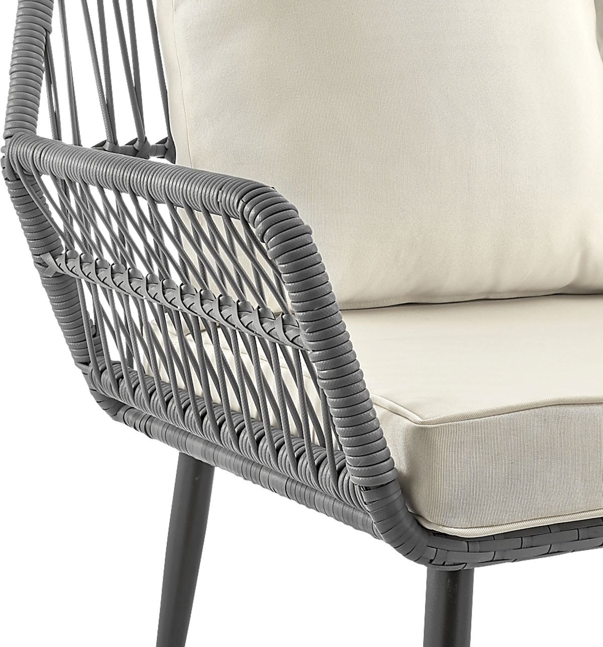 Duffieldy Cream Beige Polyester Fabric Outdoor 4 Pc Conversation Set ...