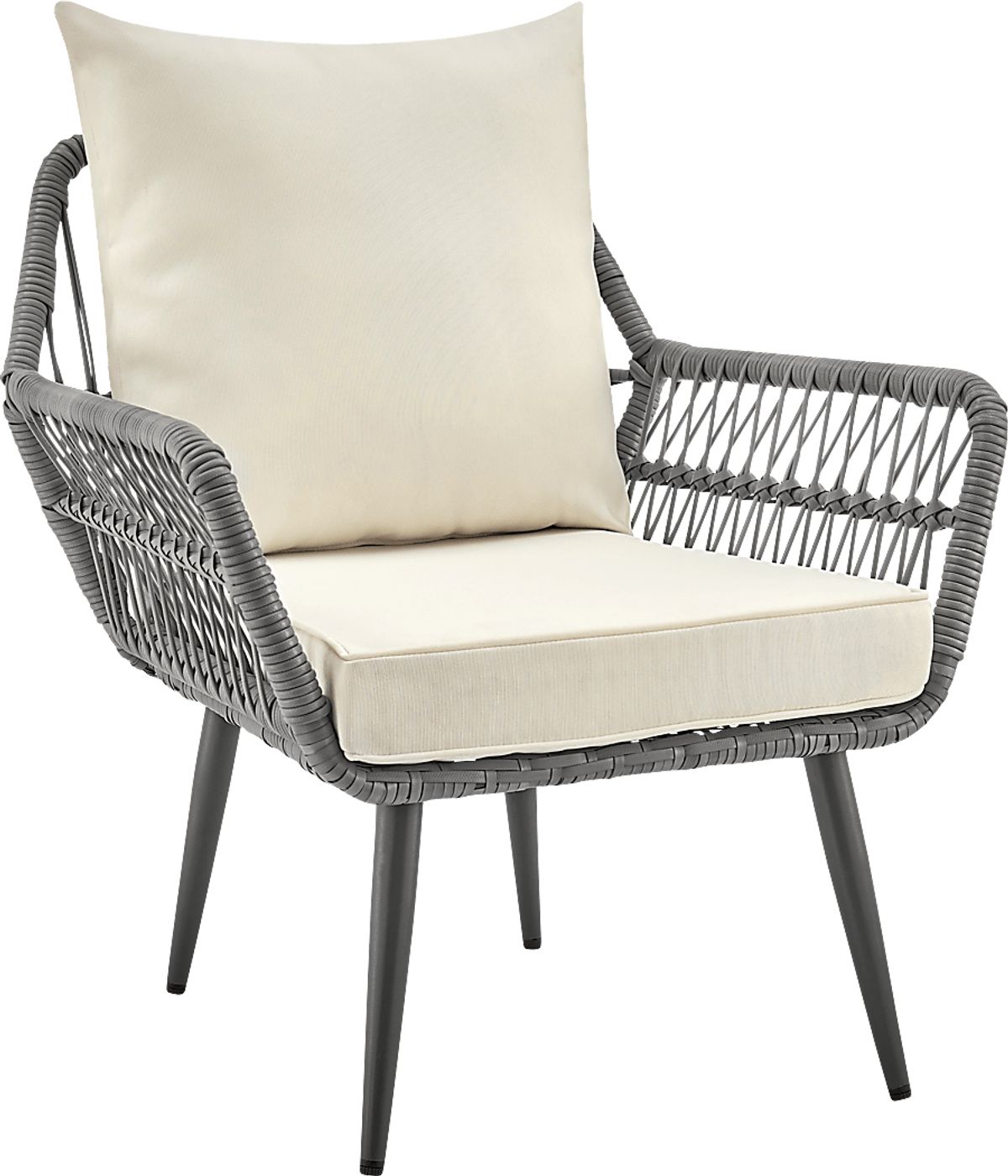 Duffieldy Cream Beige Polyester Fabric Outdoor 4 Pc Conversation Set ...