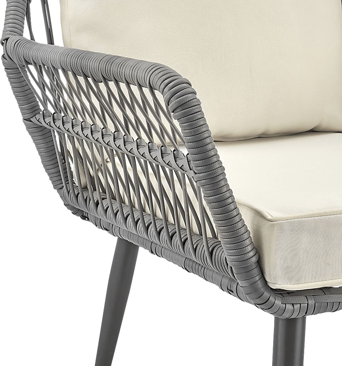 Duffieldy Cream Beige Polyester Fabric Outdoor 4 Pc Conversation Set ...
