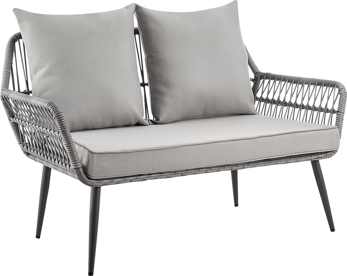 Duffieldy Gray Polyester Fabric Outdoor 4 Pc Conversation Set | Rooms to Go