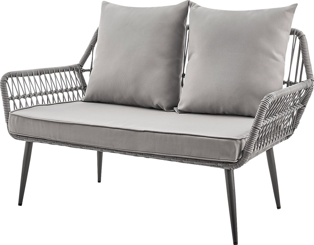 Duffieldy Gray Polyester Fabric Outdoor 4 Pc Conversation Set | Rooms to Go