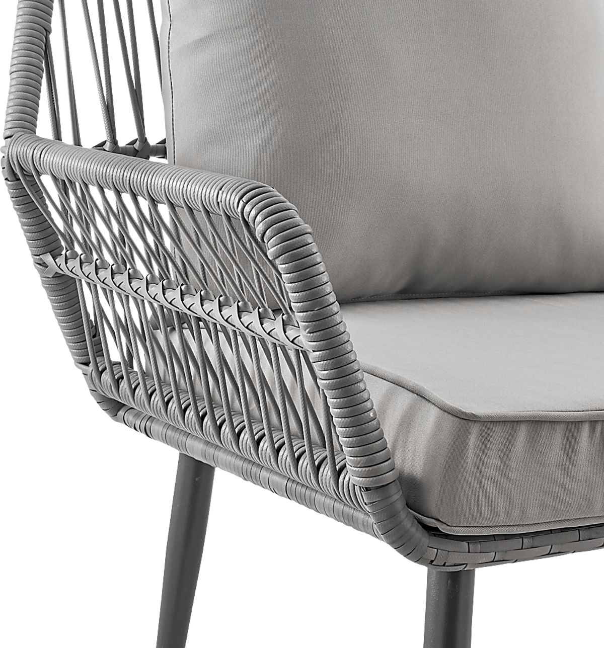 Duffieldy Gray Polyester Fabric Outdoor 4 Pc Conversation Set | Rooms to Go