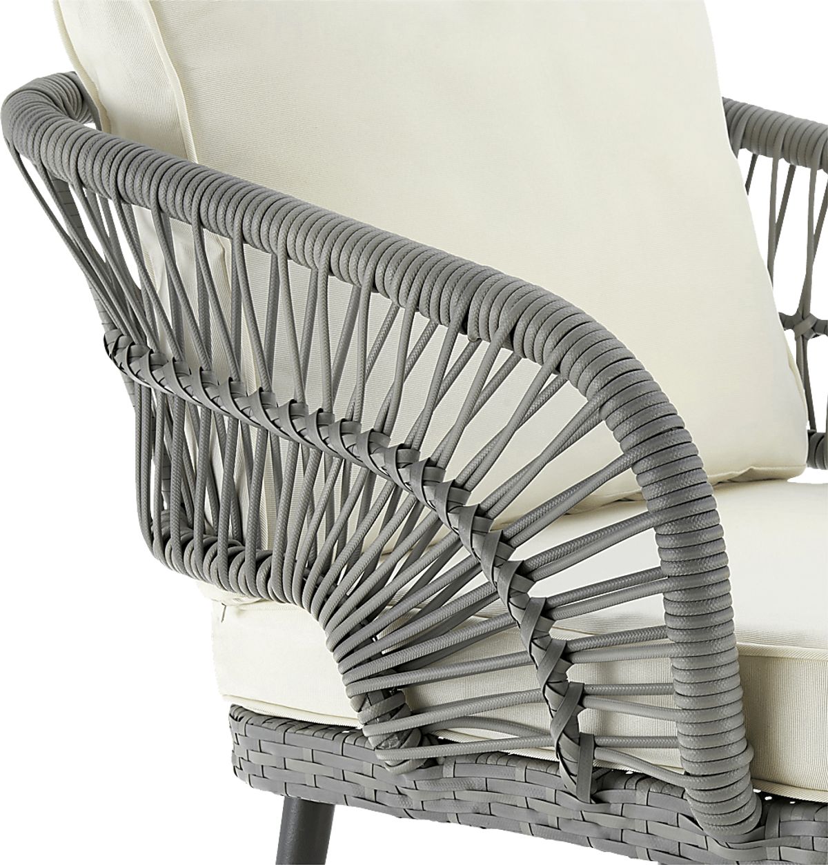 Eashley Cream Beige Polyester Fabric Outdoor 4 Pc Conversation Set W ...