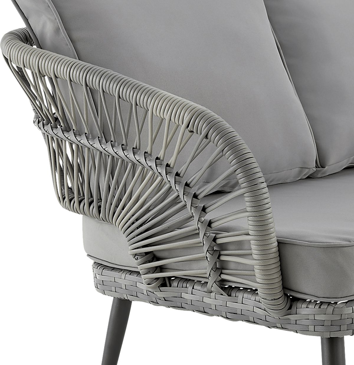 Eashley Gray Polyester Fabric Outdoor 4 Pc Conversation Set W/Loveseat ...