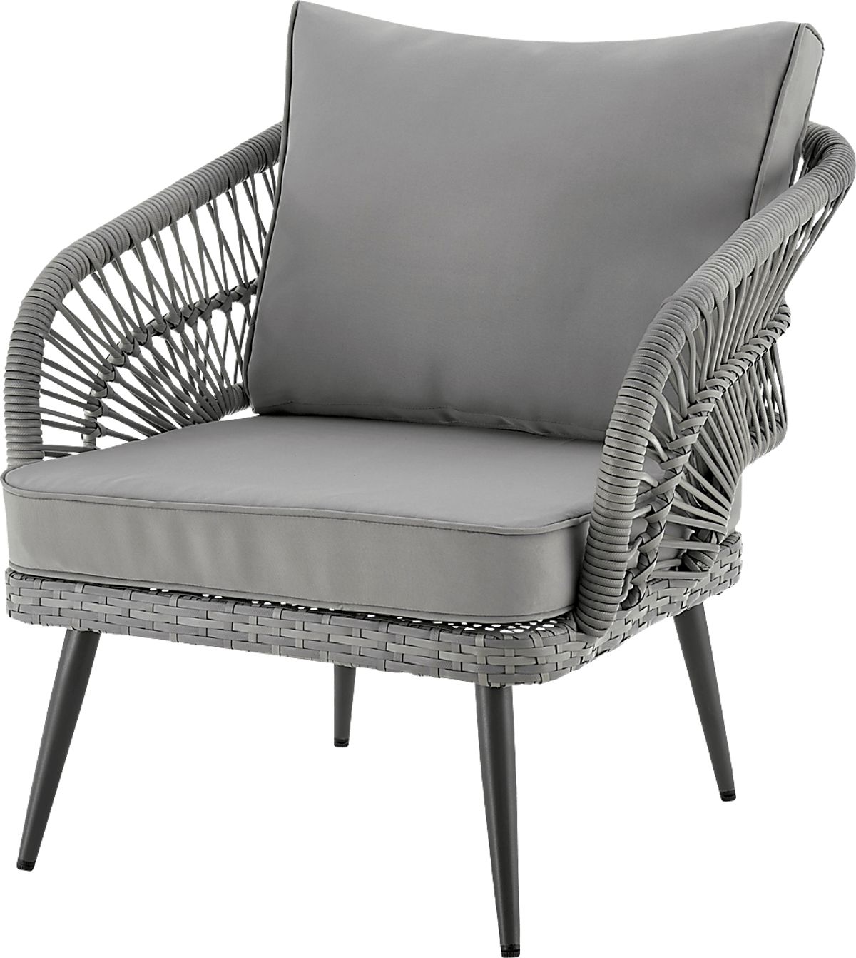 Eashley Gray Polyester Fabric Outdoor 4 Pc Conversation Set W/Sofa ...