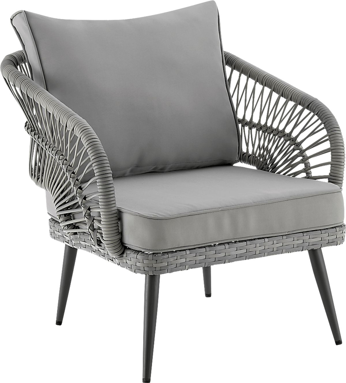 Eashley Gray Polyester Fabric Outdoor 4 Pc Conversation Set W/Sofa ...