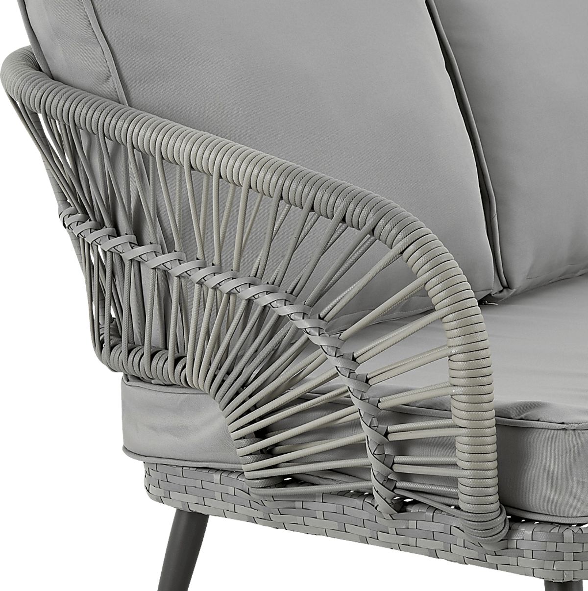 Eashley Gray Polyester Fabric Outdoor 4 Pc Conversation Set W/Sofa ...