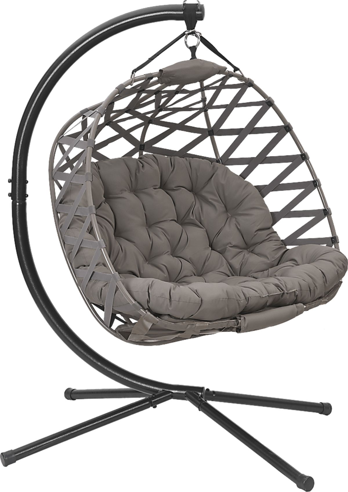 Hollette Brown Outdoor Hanging Loveseat | Rooms to Go
