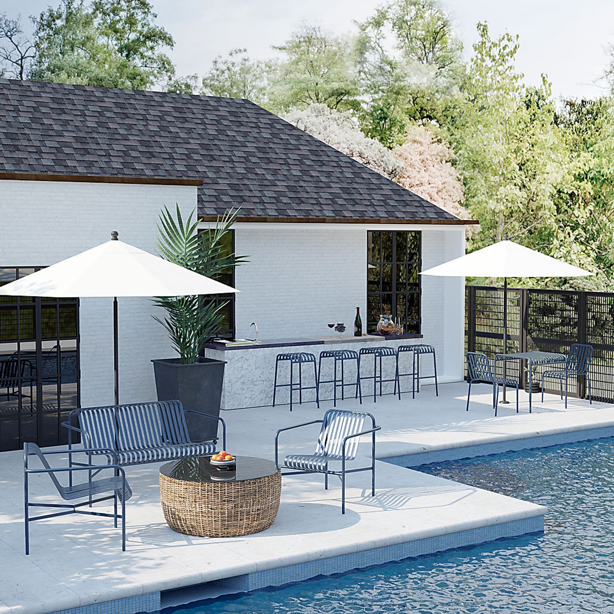 Ischia Blue Outdoor Dining Table | Rooms to Go