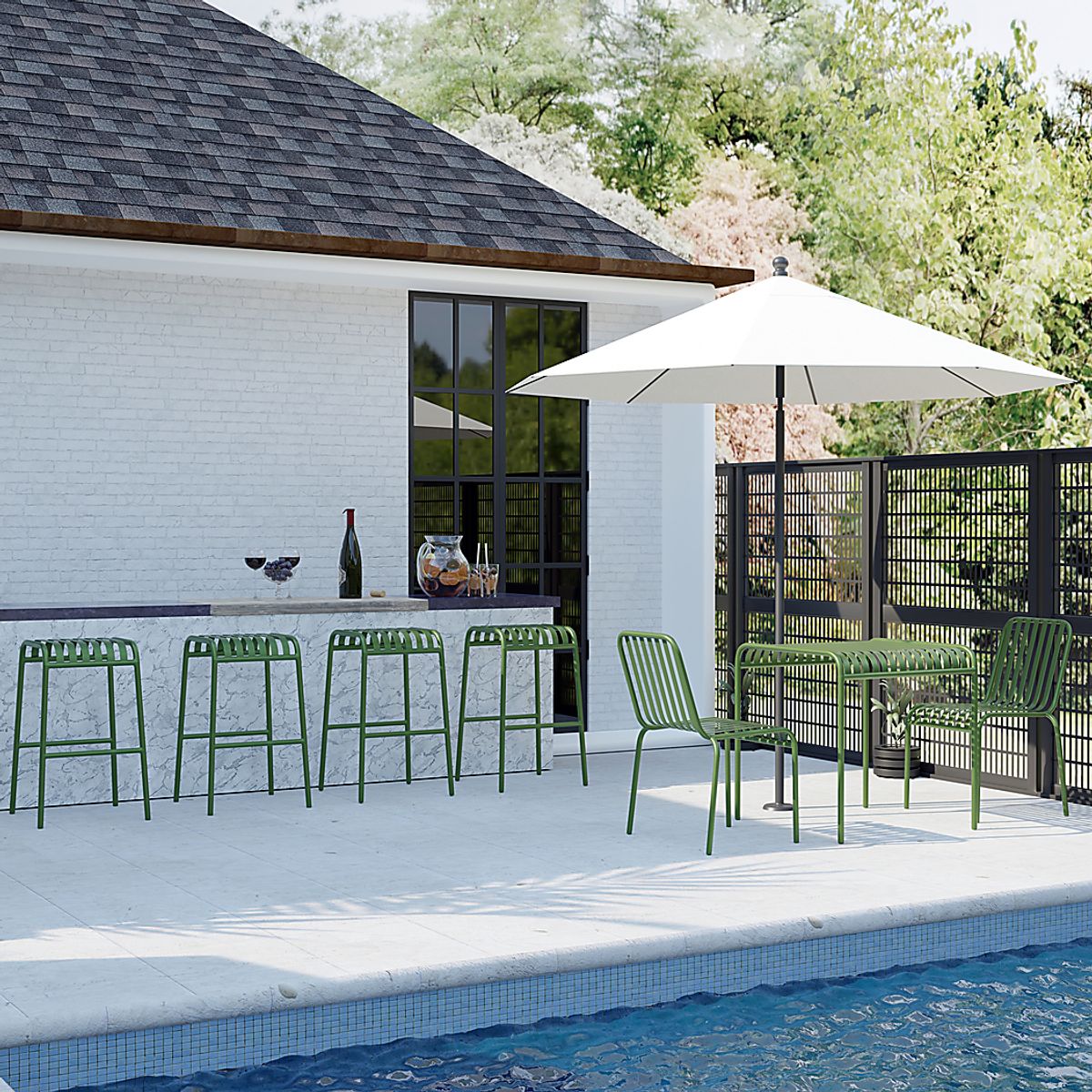 Ischia Green Outdoor Dining Table | Rooms to Go