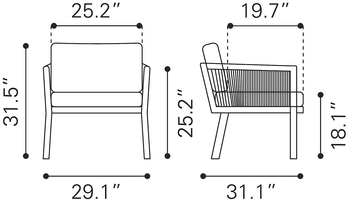 Jetero Brown Polyester Fabric Outdoor Accent Chair | Rooms to Go